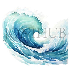 Ocean Waves Clipart | 10 High Quality Jpg's | Digital Download | Ocean ...