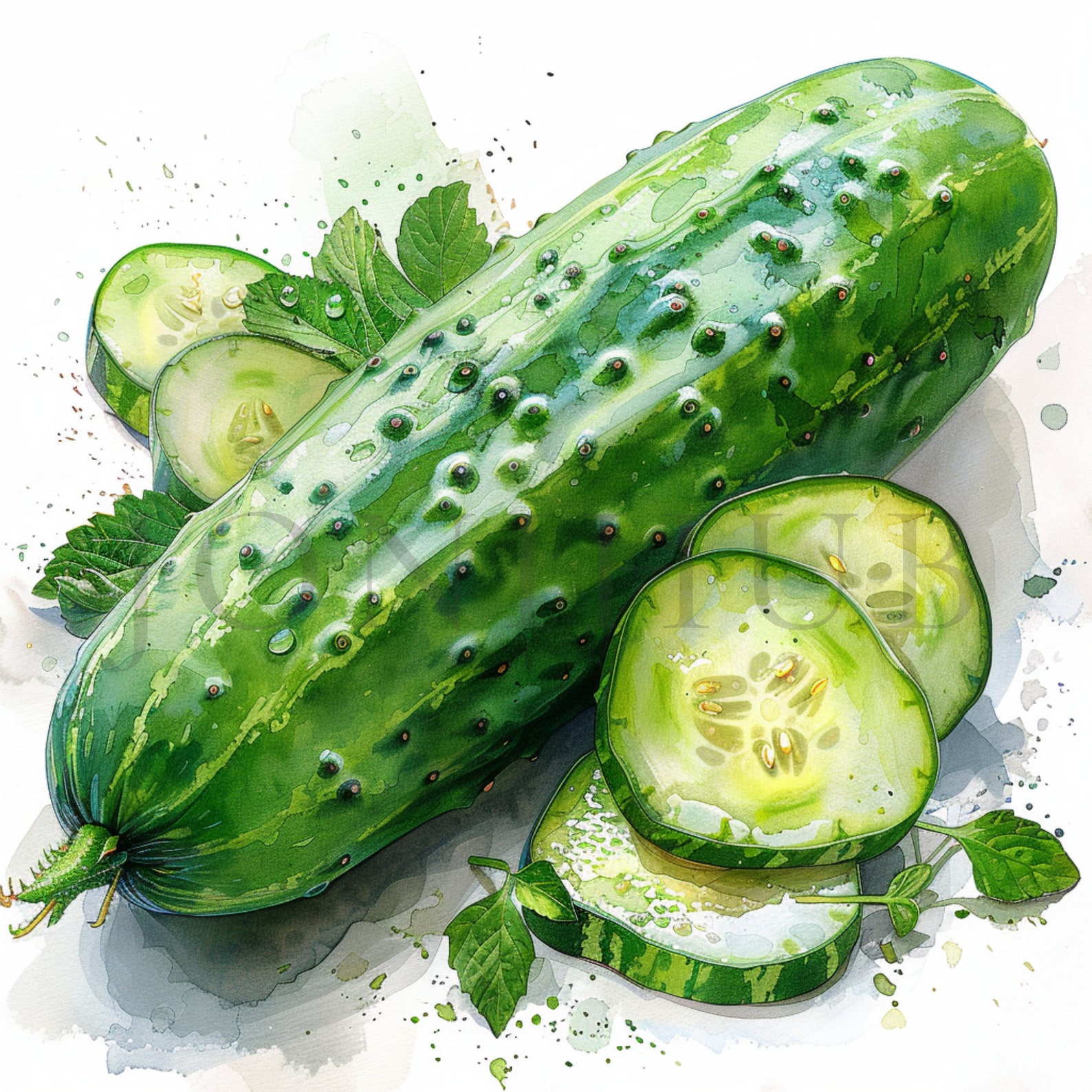 Cucumber Clipart | 10 High Quality Jpgs | Digital Download | Clip Art ...