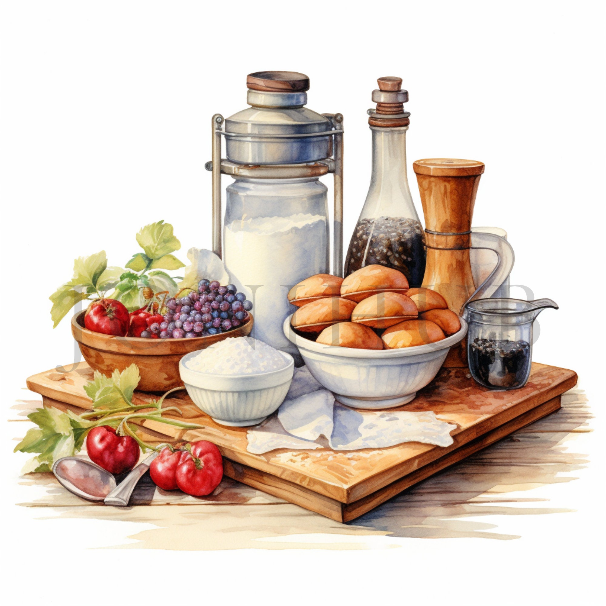 Vintage Baking Clipart | 10 High Quality Jpgs | Digital Download ...