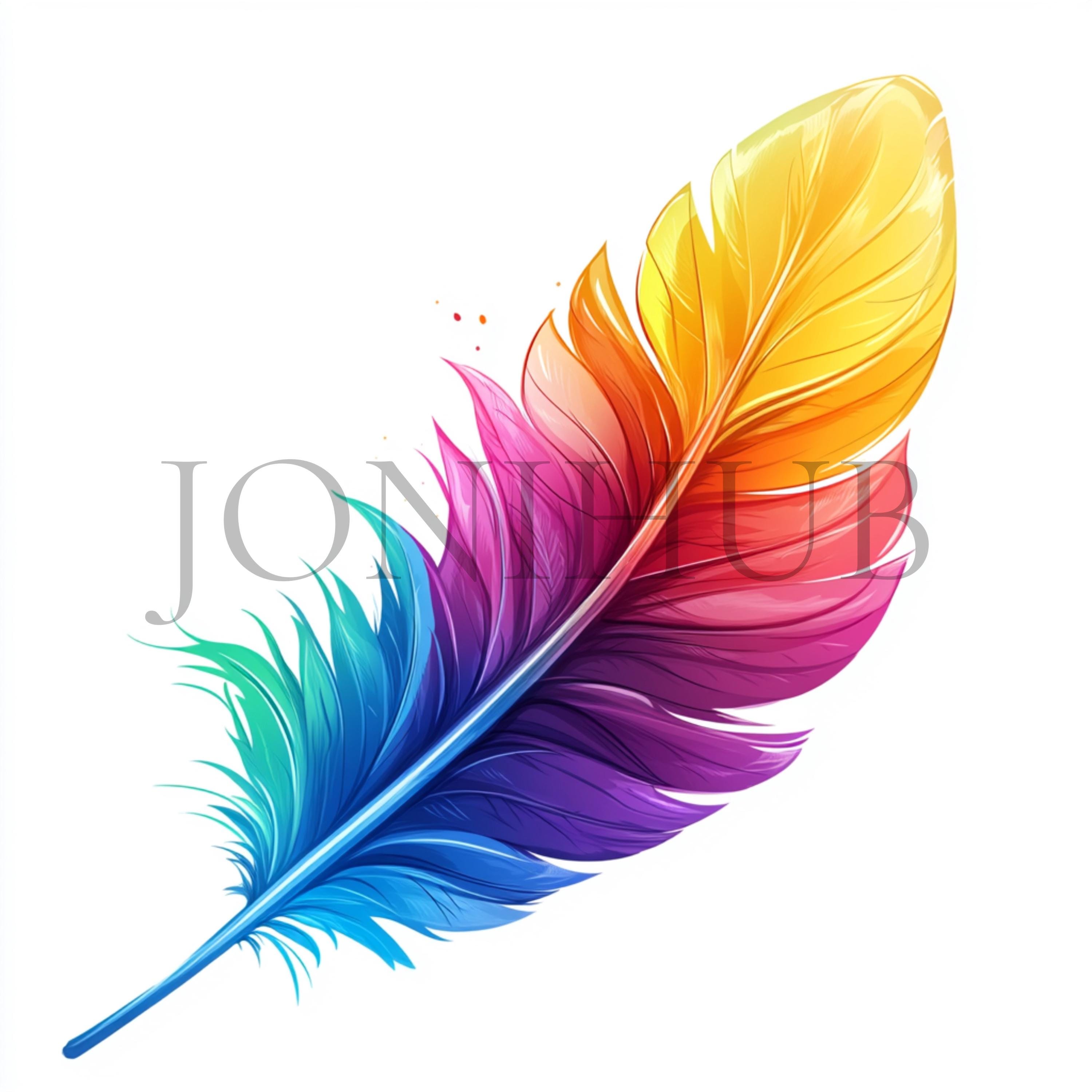 Feather Clipart | 10 High Quality Jpgs | Digital Download | Feather ...