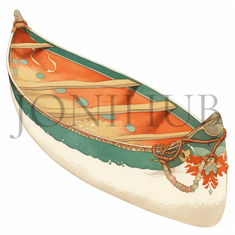 Vintage Canoe Clipart 10 High Quality Jpg's Digital Download Retro ...