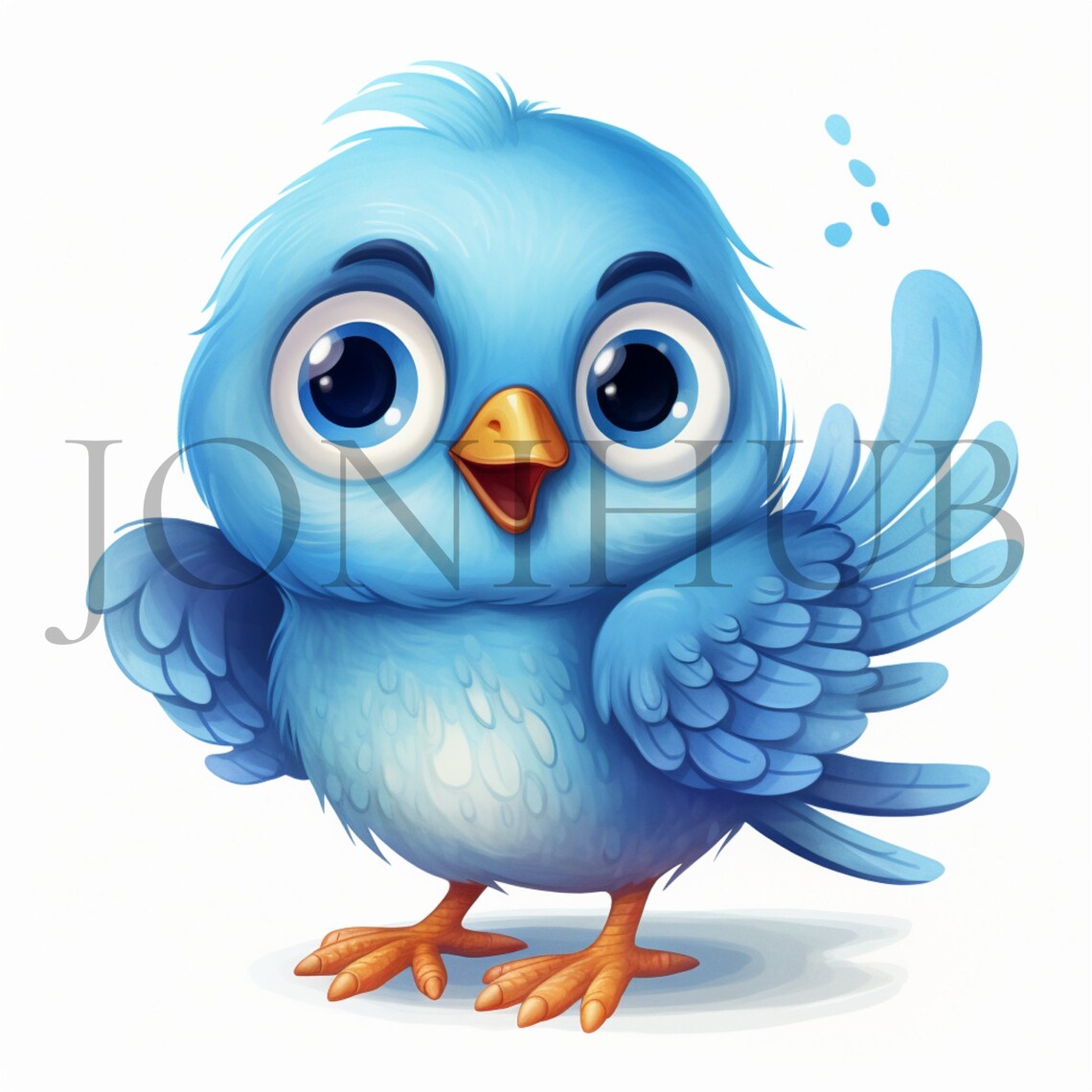 Watercolor Blue Bird Clipart 10 High Quality Jpg's Digital Download ...