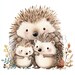 Hedgehog Family Cartoon Clipart | 10 High Quality Jpgs | Digital ...