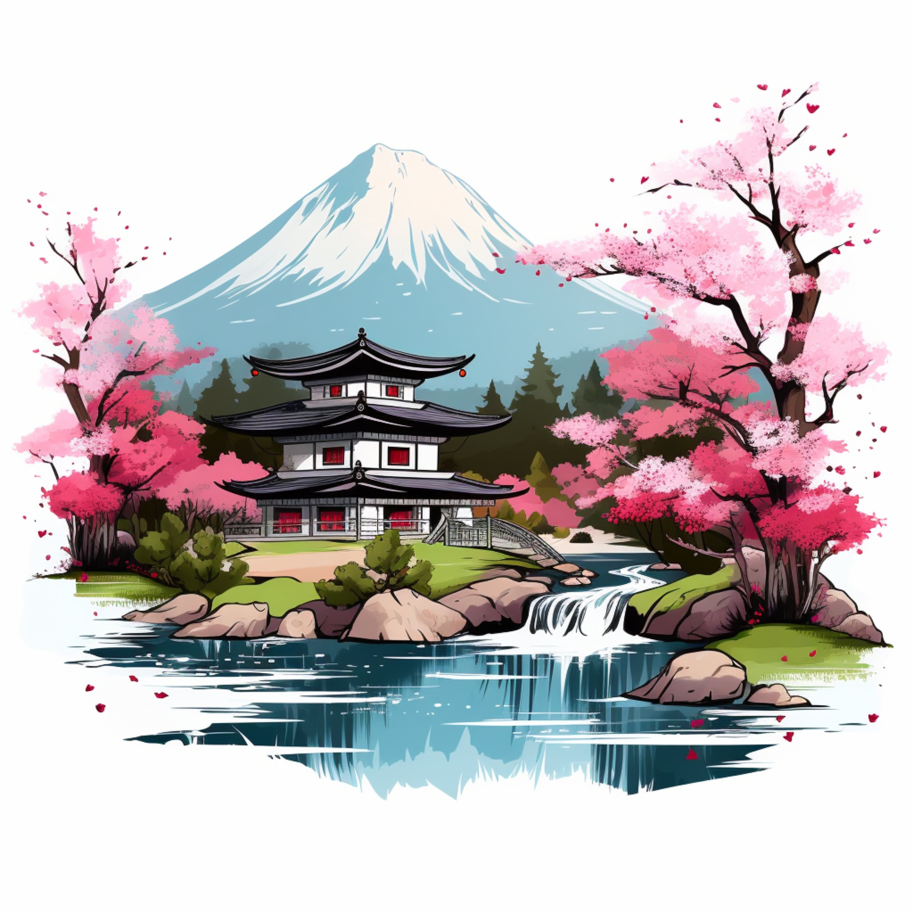 Japanese Landscape Clipart 10 High Quality Jpgs Digital Download ...