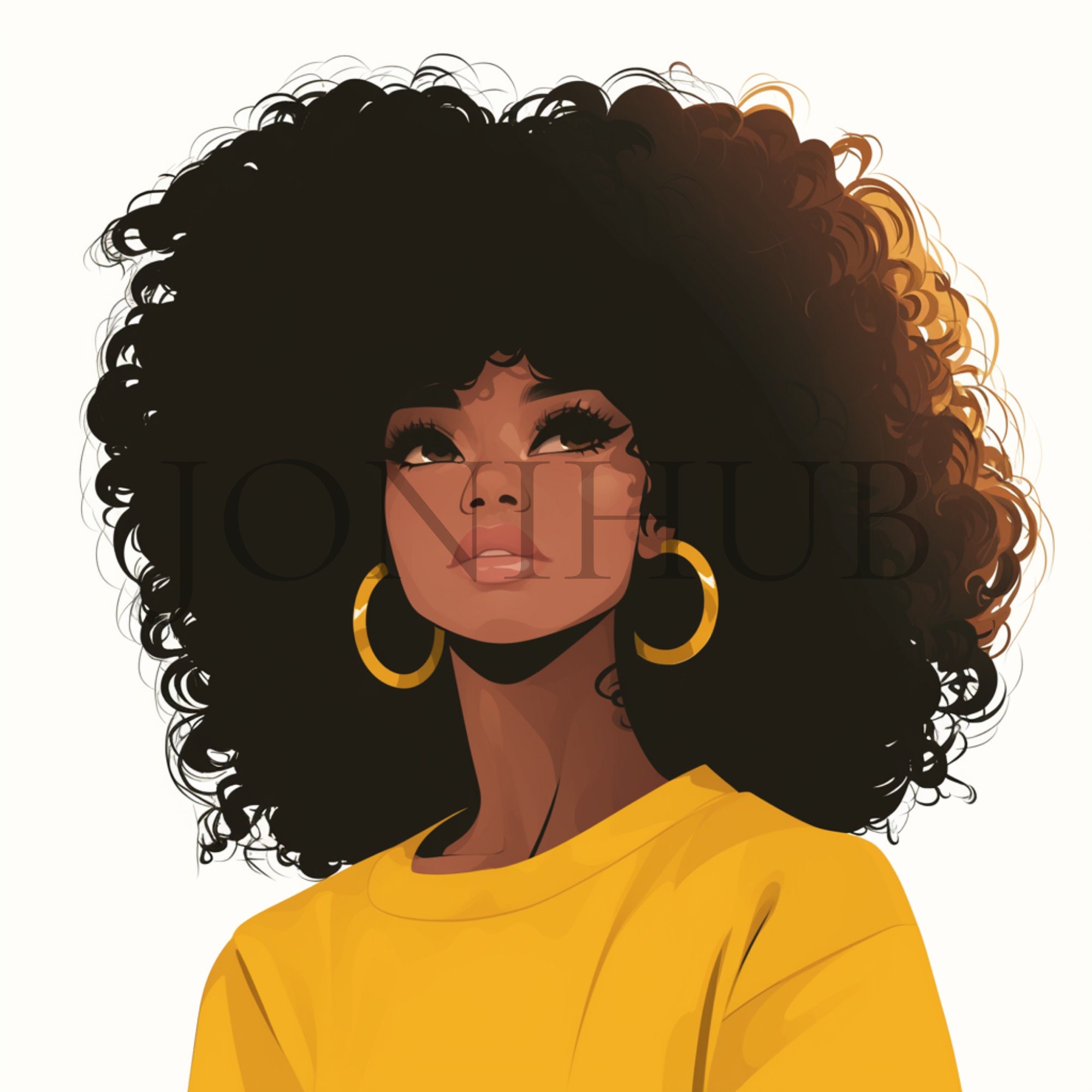 Afro Woman Clipart | 10 High Quality Jpg's | Digital Download | Woman ...