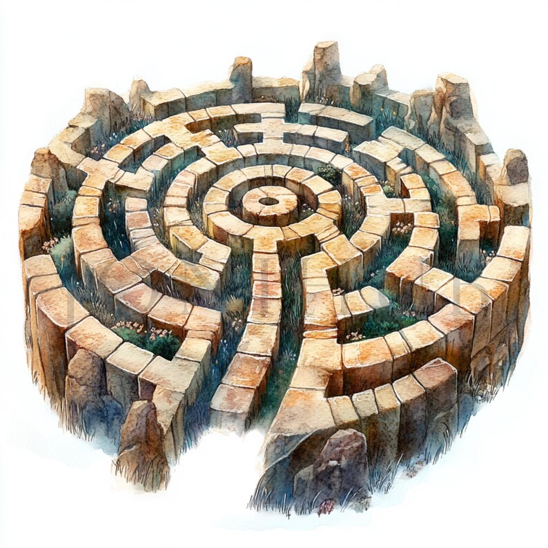 Labyrinth Clipart | 10 High Quality Jpgs | Instant Digital Download ...