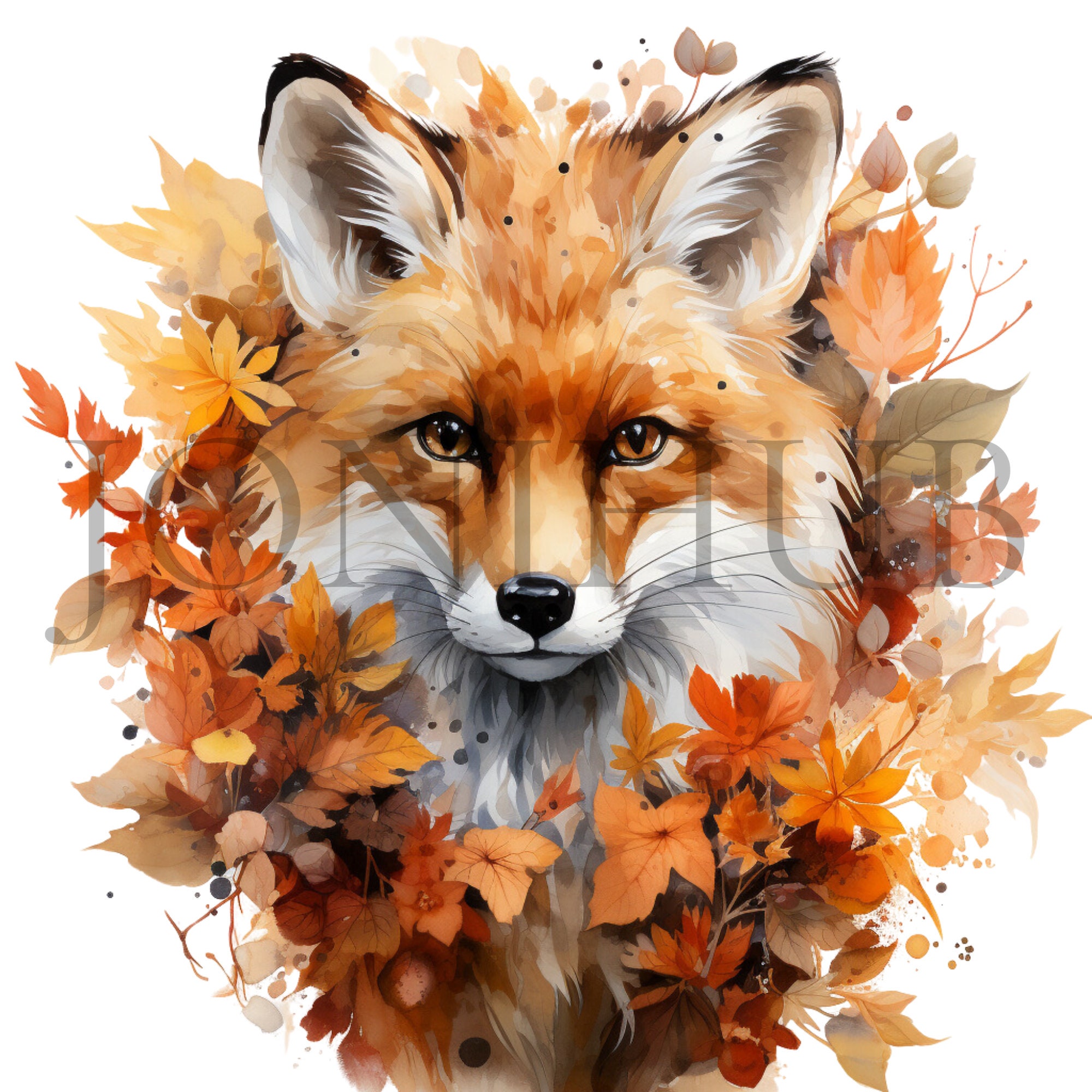 Autumn Foxes Clipart 10 High Quality Jpg's Digital Download Autumn ...