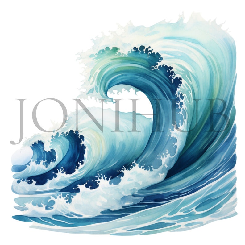 Ocean Waves Clipart 10 High Quality Jpg's Digital Download Ocean Waves ...
