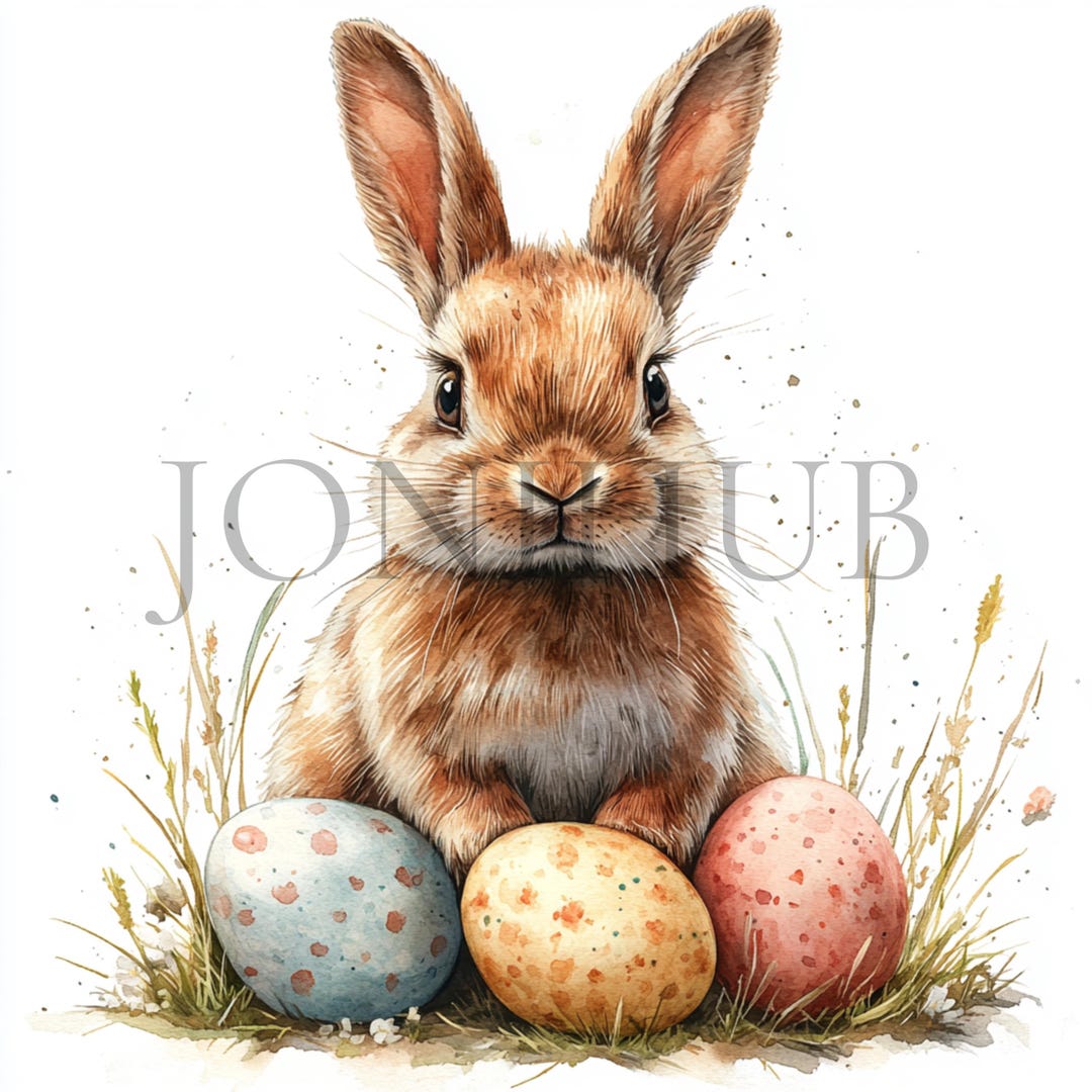 Easter Bunny and Egg Clipart | 10 High Quality Jpg's | Digital Download ...