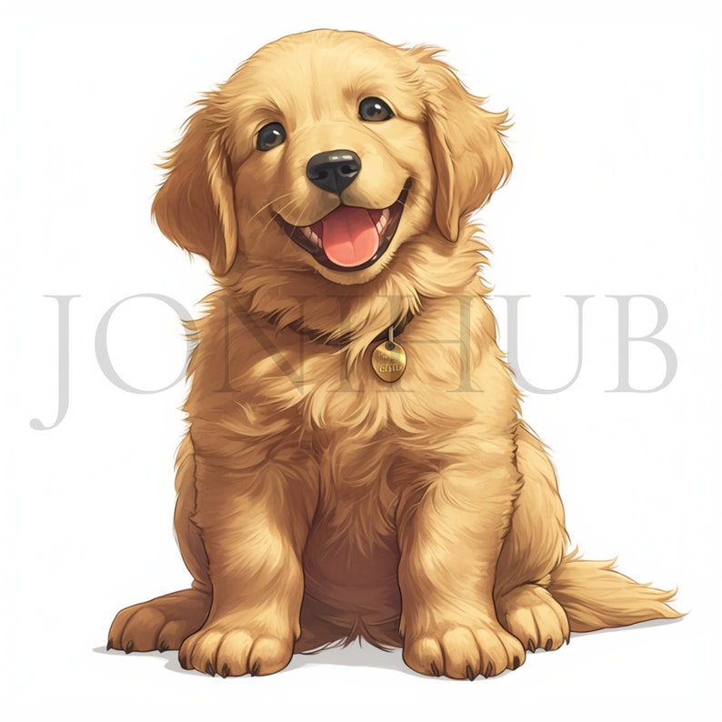 Golden Retriever Puppies Clipart 10 High Quality Jpg's Digital Download ...