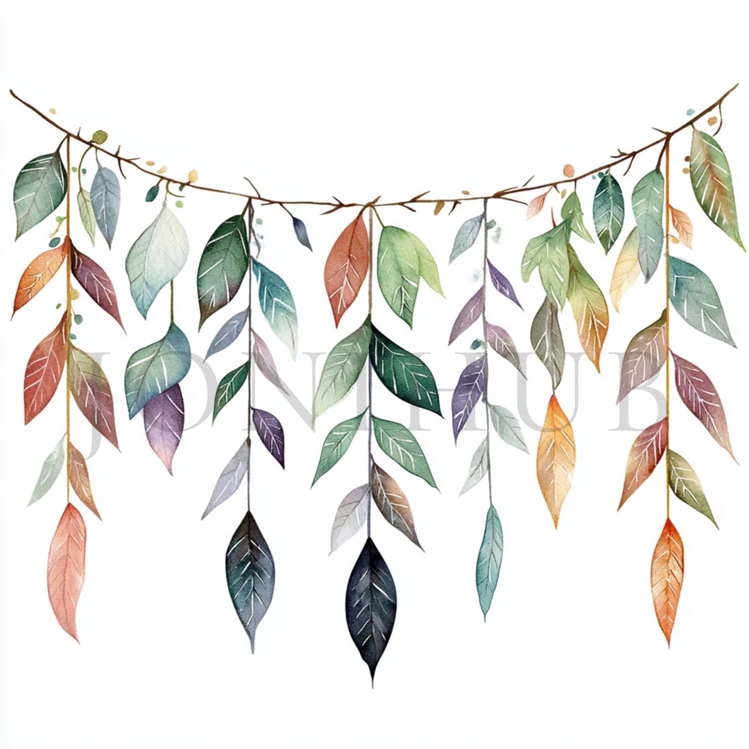 Boho Leaves Decor Clipart | 10 High Quality Jpgs | Instant Digital ...