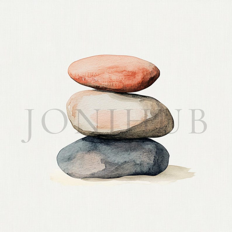 Zen Stones Art Clipart | 10 High Quality JPG | Digital Download | Paper ...