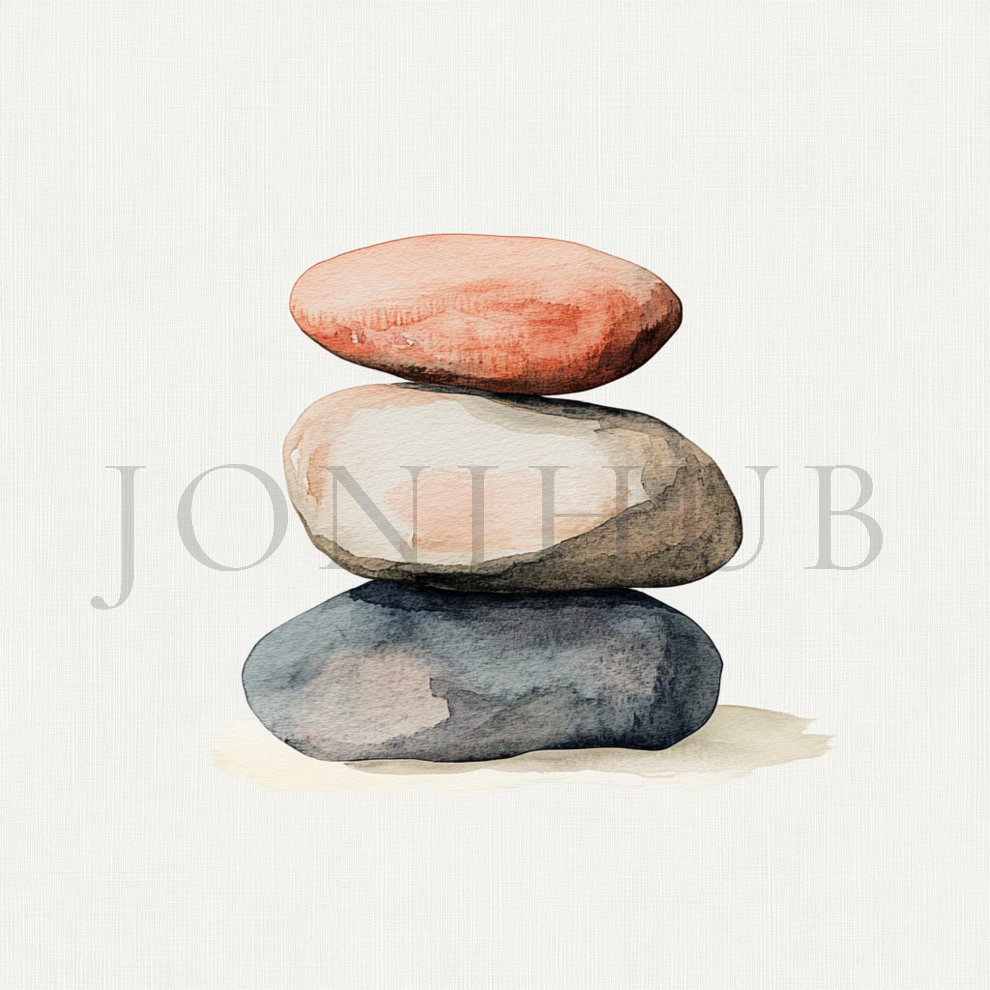 Zen Stones Art Clipart 10 High Quality JPG Digital Download Paper Craft ...