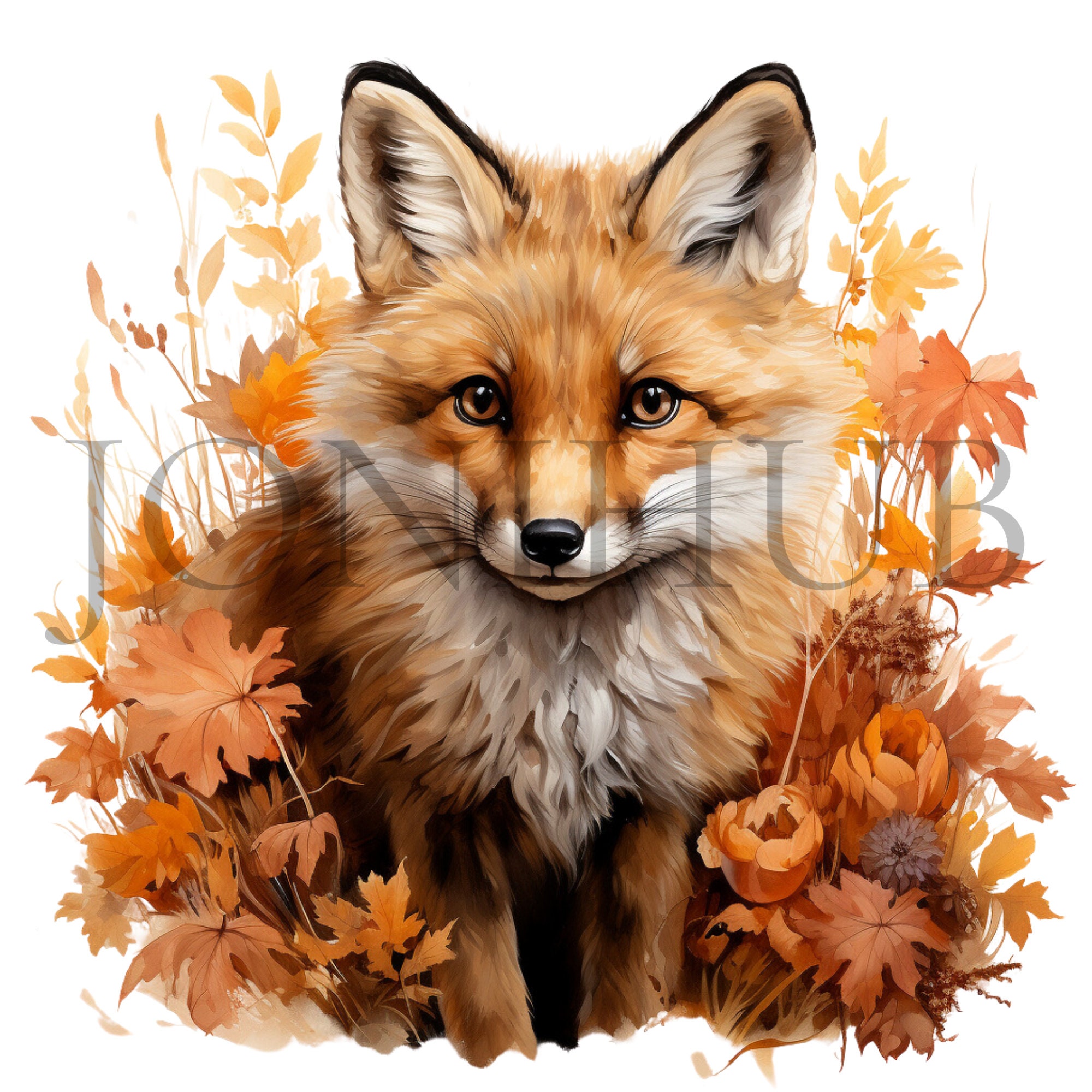Autumn Foxes Clipart 10 High Quality Jpg's Digital Download Autumn ...