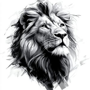 Lion Greyscale Clipart | 10 High Quality Jpg's | Digital Download ...