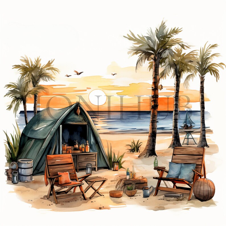 Summer Camp Clipart 10 High Quality Jpg's Digital Download Outdoor ...