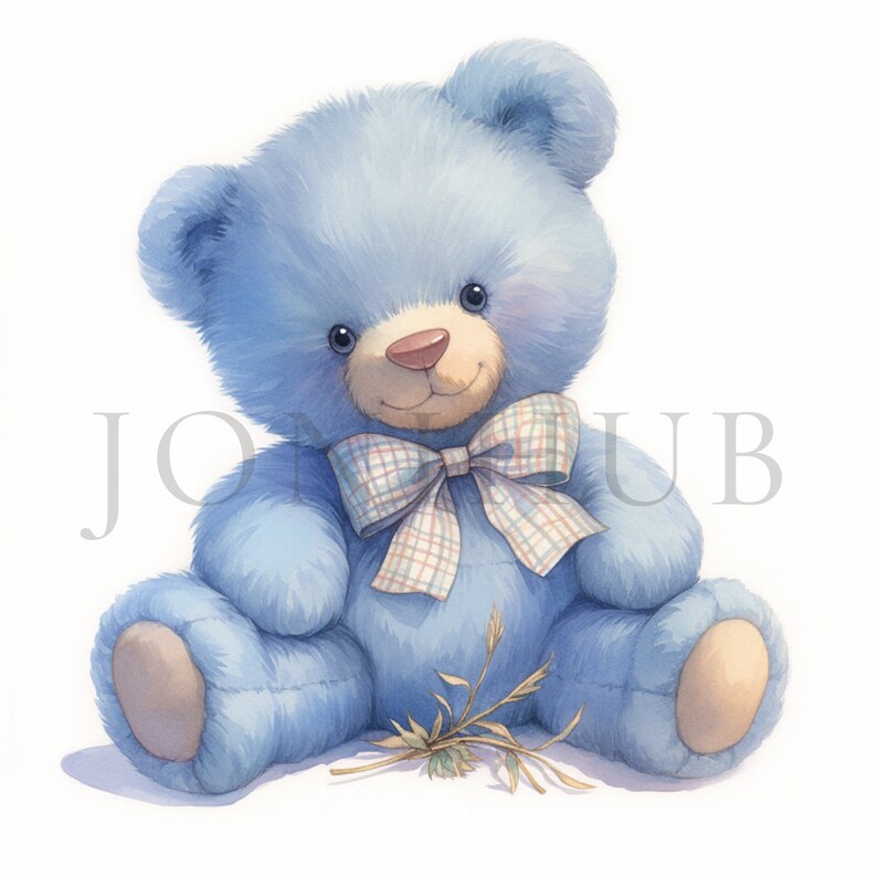 Blue Teddy Bear Clipart | 10 High Quality Jpgs | Digital Download ...