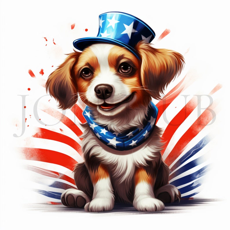 4th of July Dog Clipart 10 High Quality Jpgs Patriotic Clipart Bundle ...