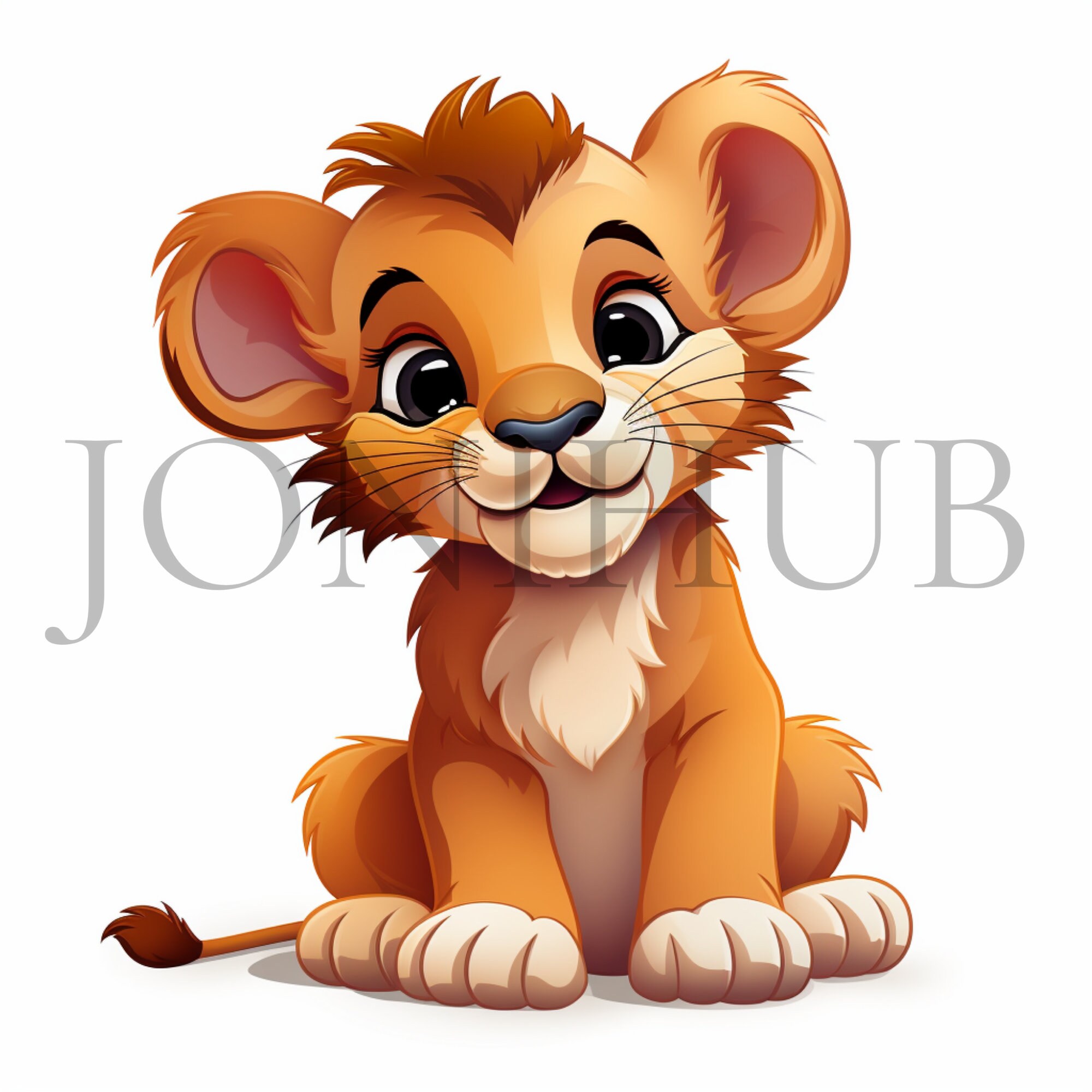 Cute Lion Cub Clipart 10 High Quality Jpg's Digital Download Adorable ...