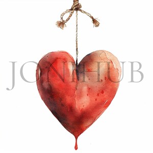 Hanging Hearts Clipart | 10 High Quality Jpg's | Digital Download ...