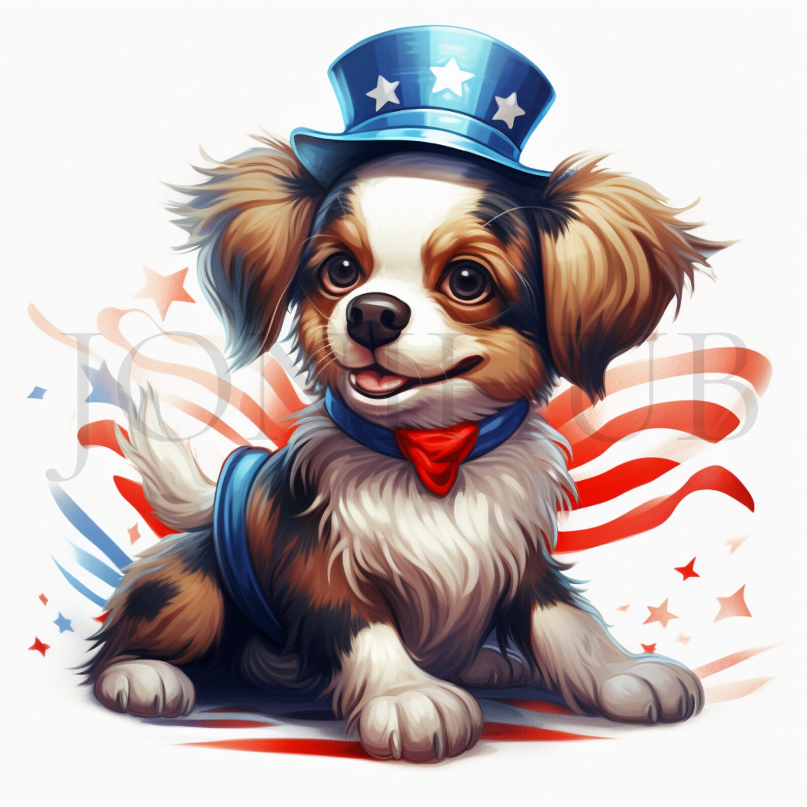 4th of July Dog Clipart 10 High Quality Jpgs Digital Download Patriotic ...