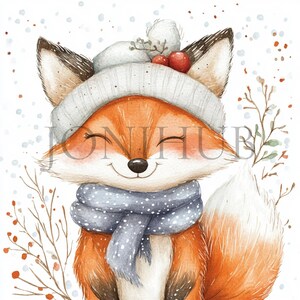 Fox in Winter Clipart | 10 High Quality Jpg's | Digital Download ...
