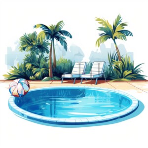 Summer Pool Clipart | 10 High Quality Jpg's | Digital Download | Water ...