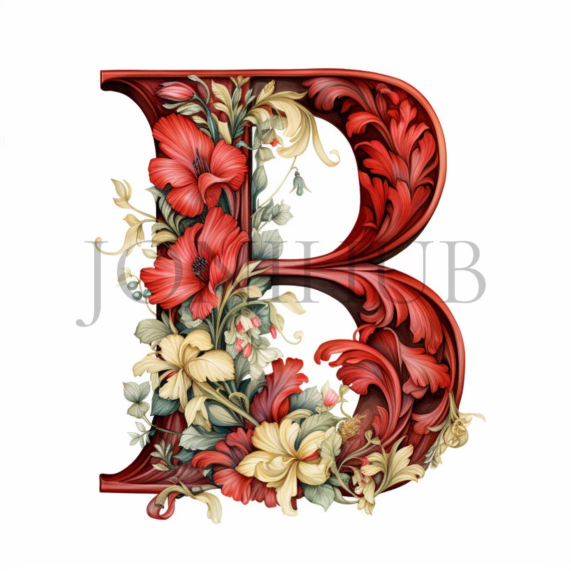 Letter B Clipart 10 High Quality Jpgs Digital Download Watercolor ...