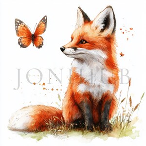 Fox and Butterfly Clipart 10 High Quality Jpgs Digital Download Digital ...