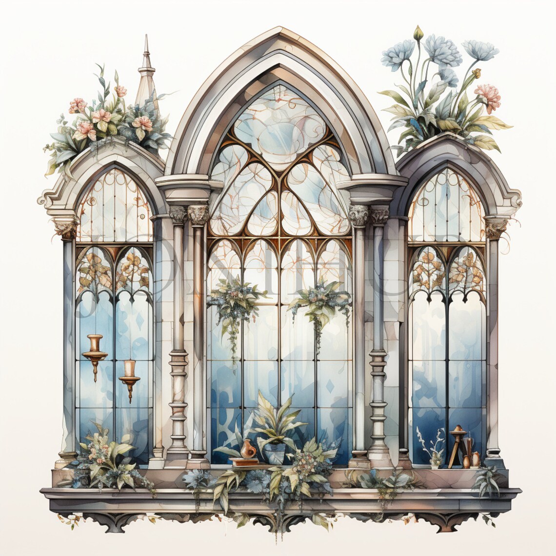 Victorian Windows Clipart 10 High Quality Jpg's Digital Download ...