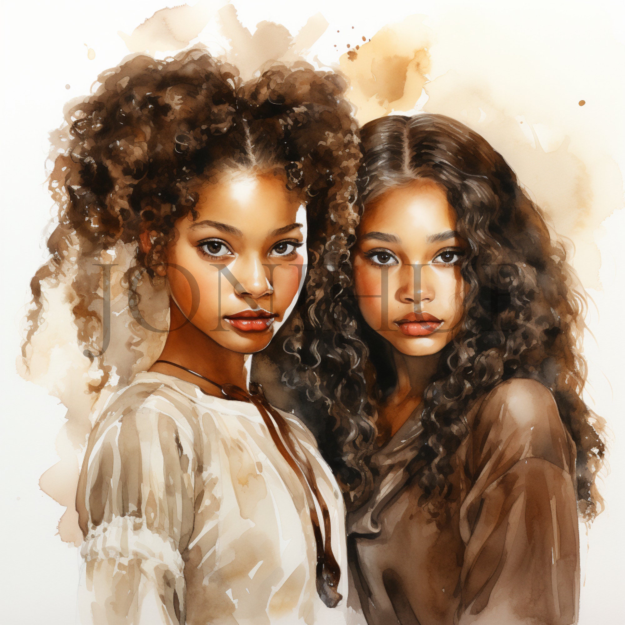 Brown Skin Girls Clipart 10 High Quality Jpg's Digital Download Digital ...