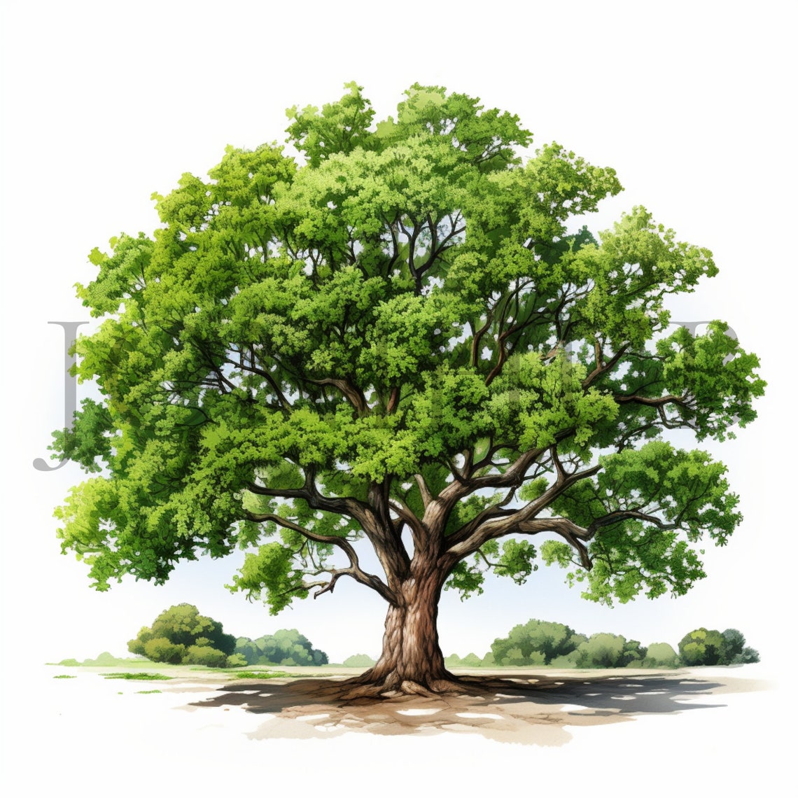 Oak Trees Clipart 10 High Quality Jpg's Digital Download Tree Graphics ...