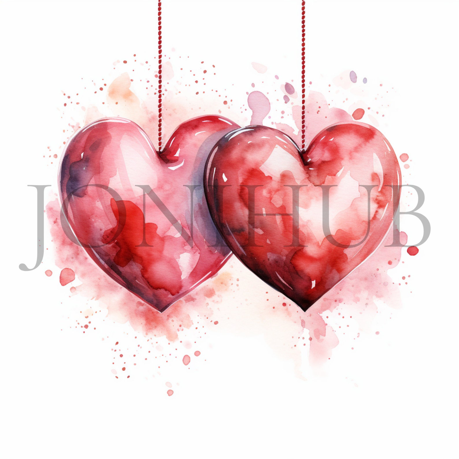 Hanging Hearts Clipart 10 High Quality Jpg's Digital Download Valentine ...