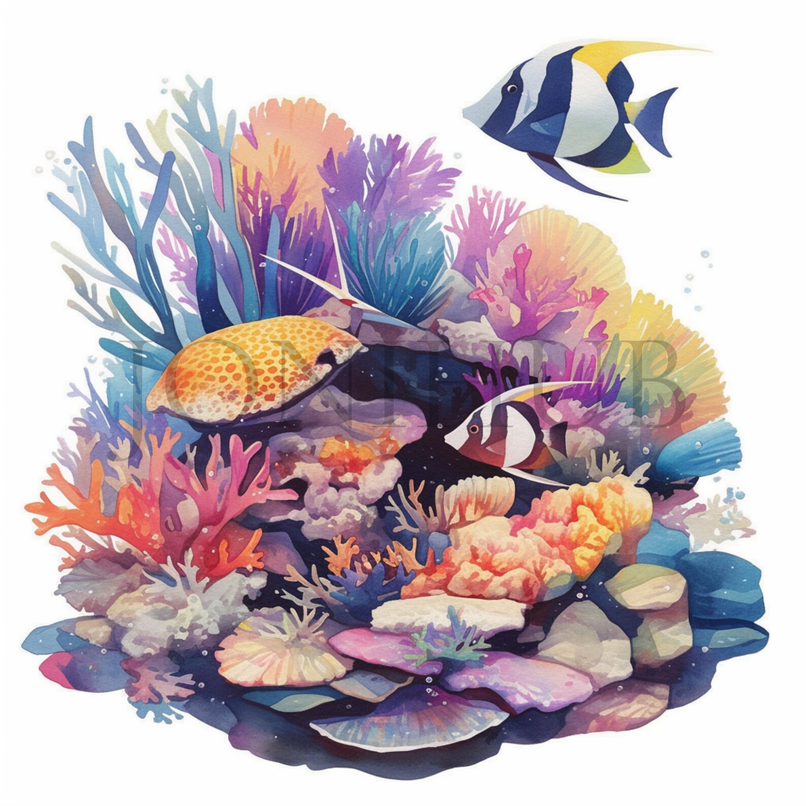 Vibrant Coral Reef Fish Clipart | 10 High Quality Jpg's | Digital ...