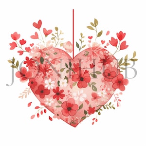 Hanging Hearts Clipart | 10 High Quality Jpg's | Digital Download ...