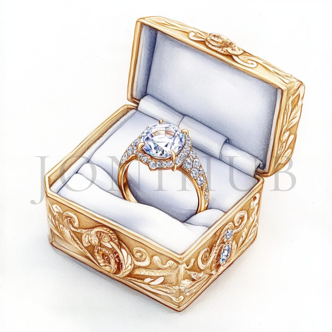 Engagement Ring Box Clipart | 10 High Quality Jpgs | Digital Download ...