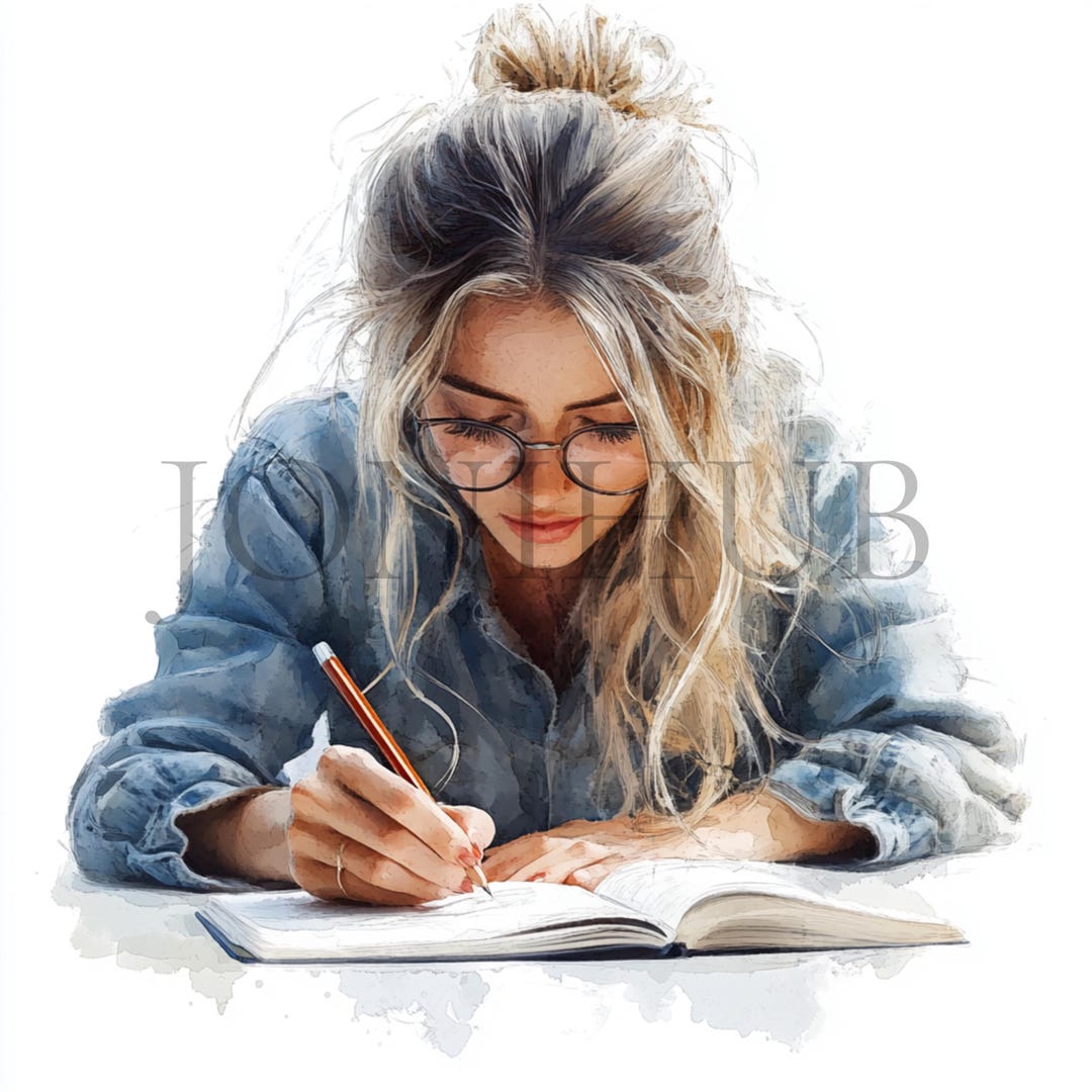 Woman Writing Clipart | 10 High Quality Jpg's | Digital Download ...