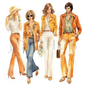 70s Fashion Clipart | 10 High Quality Jpg's | Digital Download ...