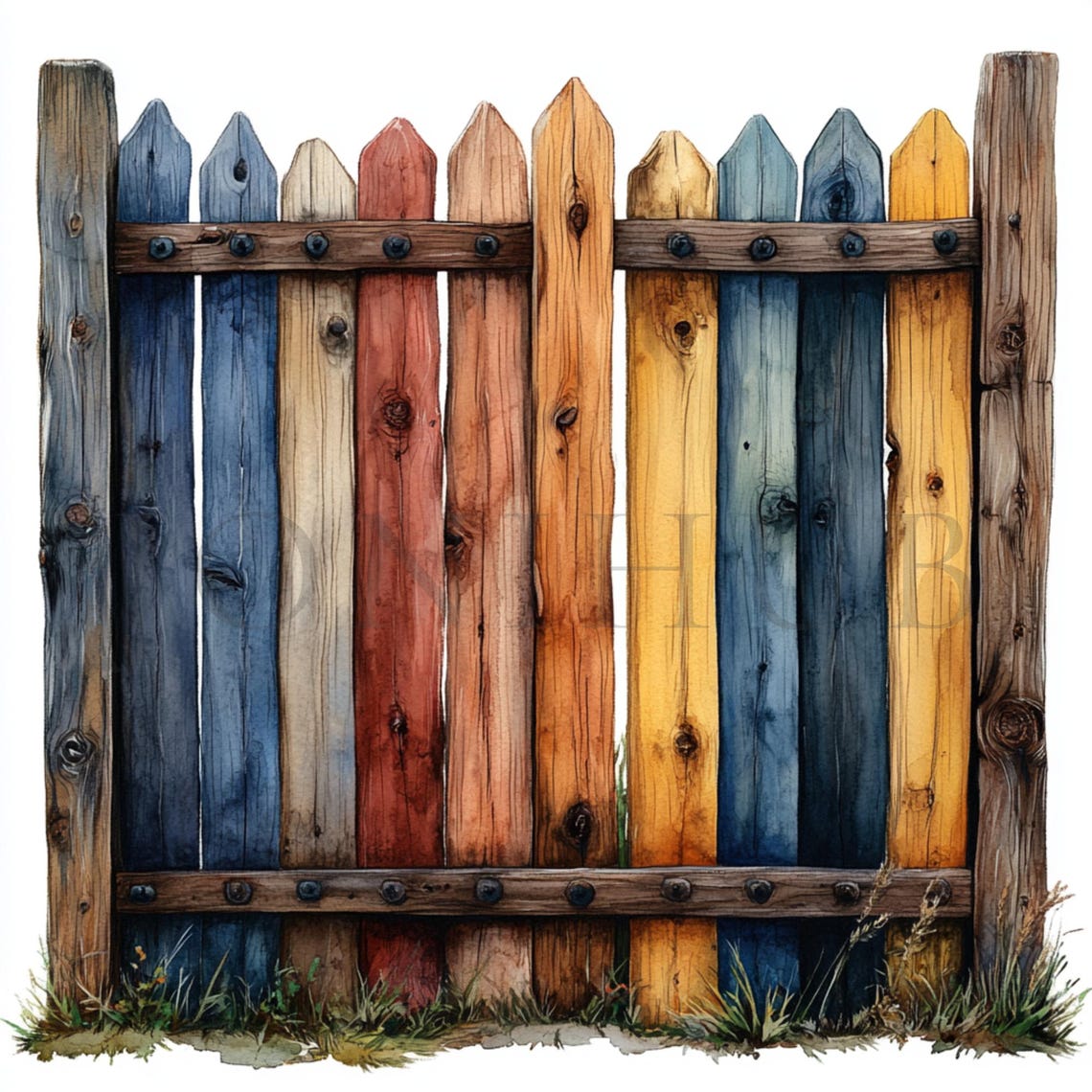 Wooden Fences Clipart | 10 High Quality Jpgs | Digital Download ...