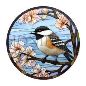 Stained Glass Chickadee | 10 High Quality Jpg's | Digital Download ...