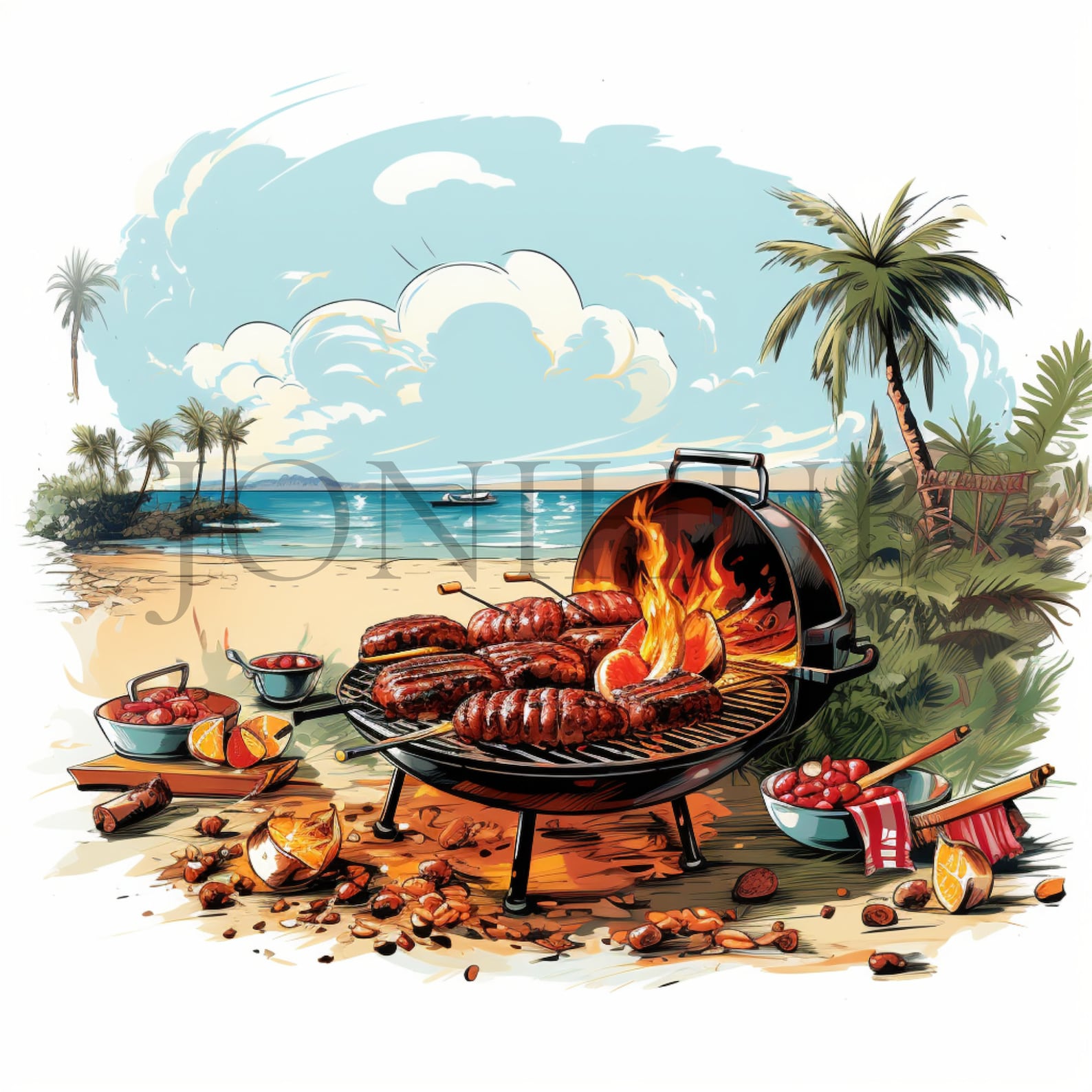 Summer BBQ Clipart | 10 High Quality Jpg's | Digital Download ...