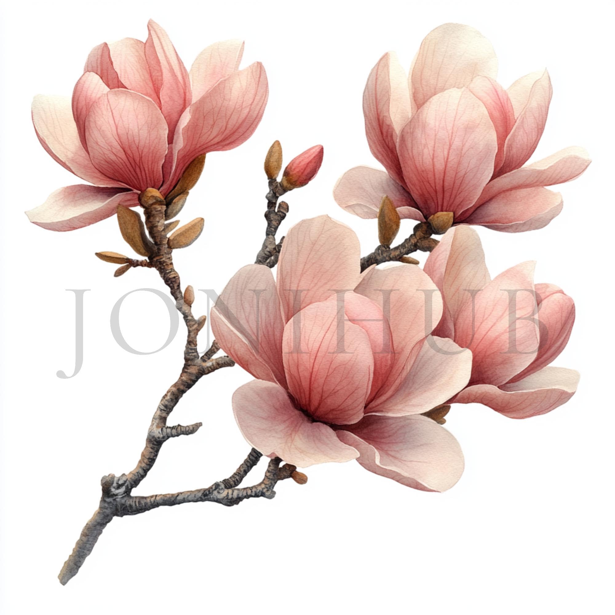 Magnolia Branches Clipart | 10 High Quality Jpgs | Instant Digital ...