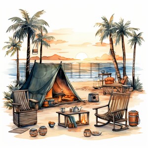 Summer Camp Clipart | 10 High Quality Jpg's | Digital Download ...