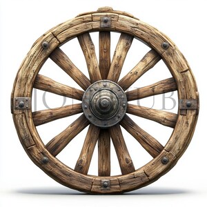 Wooden Wheels Clipart | 10 High Quality Jpg's | Digital Download | Rustic Art | Vintage ...