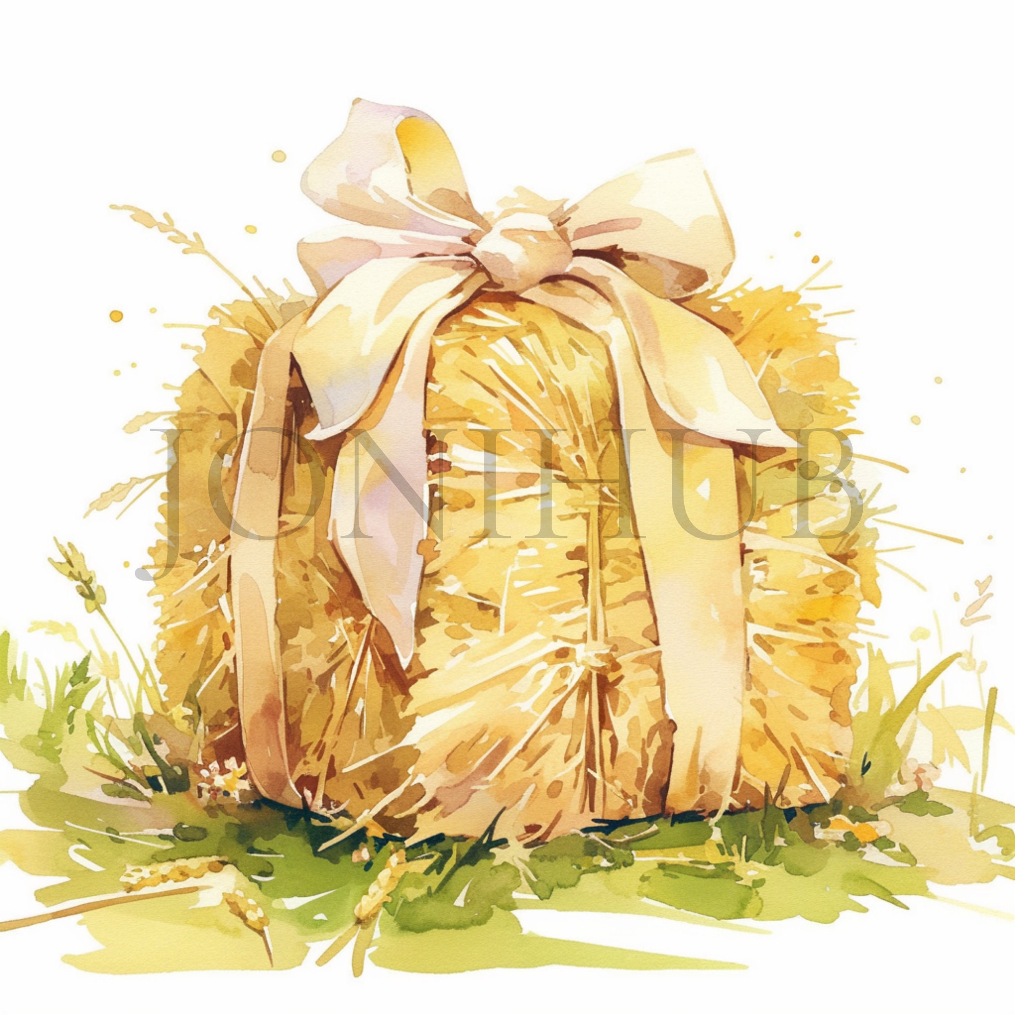 Hay Bale Clipart 10 High Quality Jpg's Digital Download Farm Art Farm ...