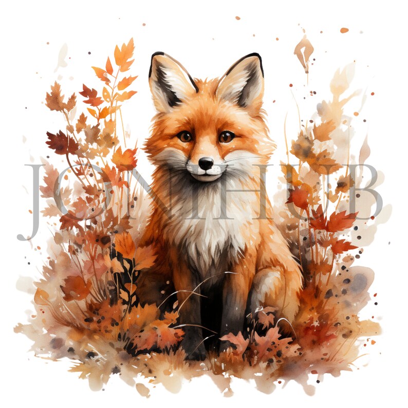 Autumn Foxes Clipart 10 High Quality Jpg's Digital Download Autumn ...