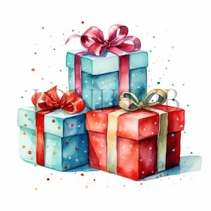 Holiday Presents Clipart | 10 High Quality Jpgs | Digital Download ...