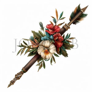 Floral Arrows Clipart | 10 High Quality Jpg's | Digital Download ...