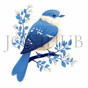 Spring Blue Bird Clipart | 10 High Quality Jpg's | Digital Download ...