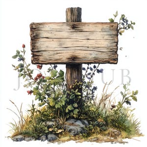 Wooden Sign Clipart | 10 High Quality JPG | Digital Download ...